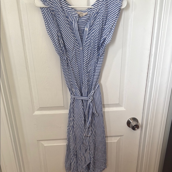 LOFT | Dresses | Loft Blue Pleated Wrap Midi Dress | Poshmark